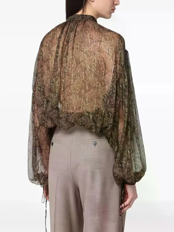 Saint Laurent Paisley-print Drawstring Blouse