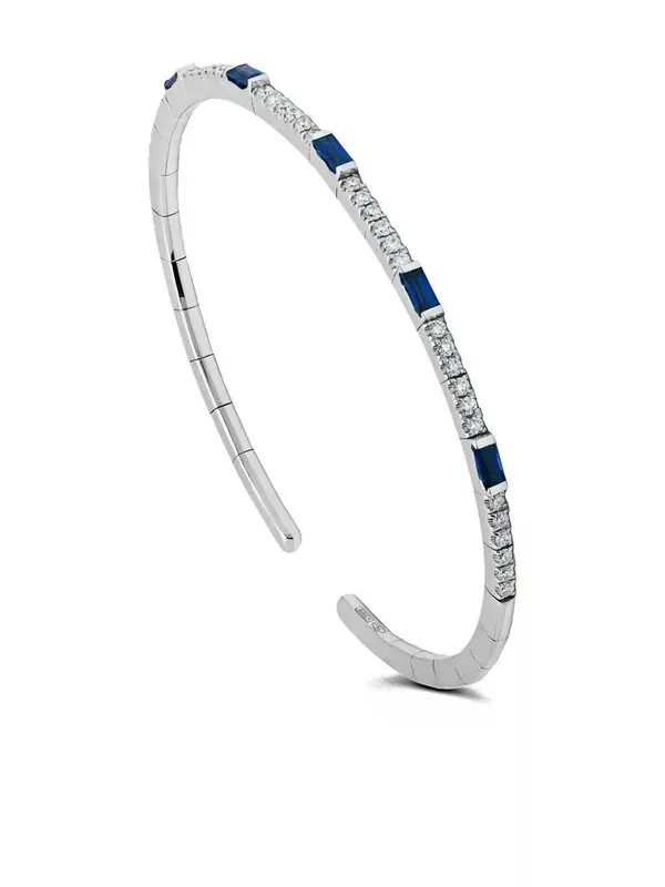 JEWELS AFICIONADO 18k White Gold Sapphire And Diamond Cuff