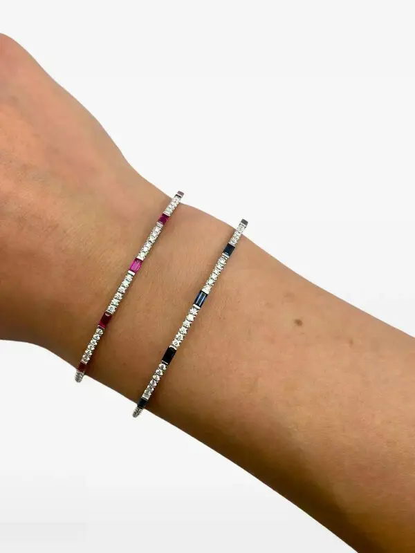 JEWELS AFICIONADO 18k White Gold Sapphire And Diamond Cuff