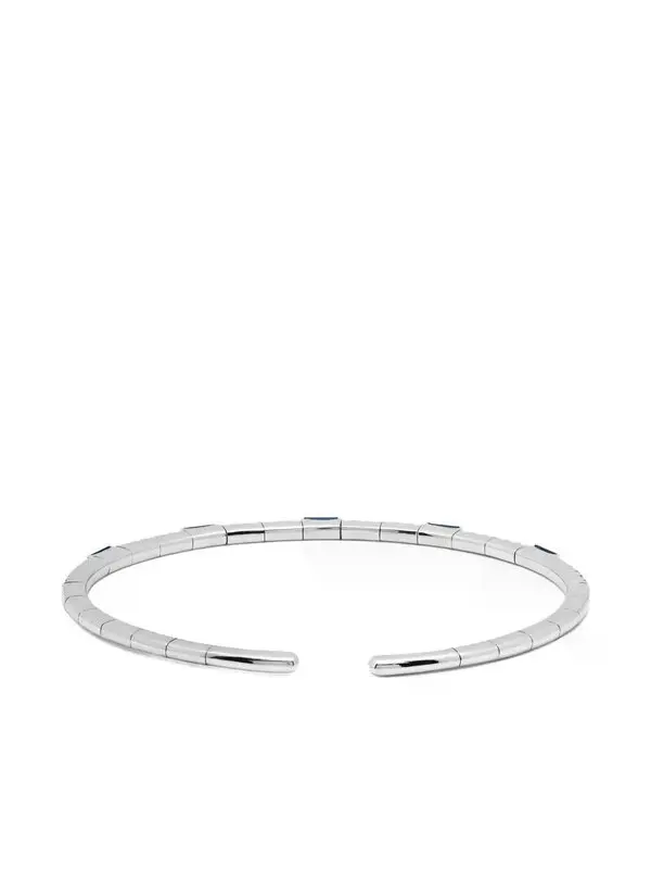JEWELS AFICIONADO 18k White Gold Sapphire And Diamond Cuff