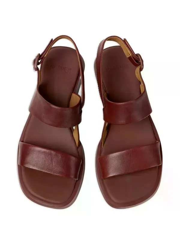 Camper Dana Leather Strap Sandals - Brown