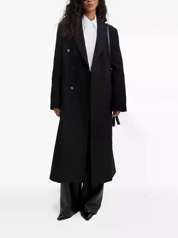 Loulou De Saison Temo Lapel Double-breasted Coat - Black