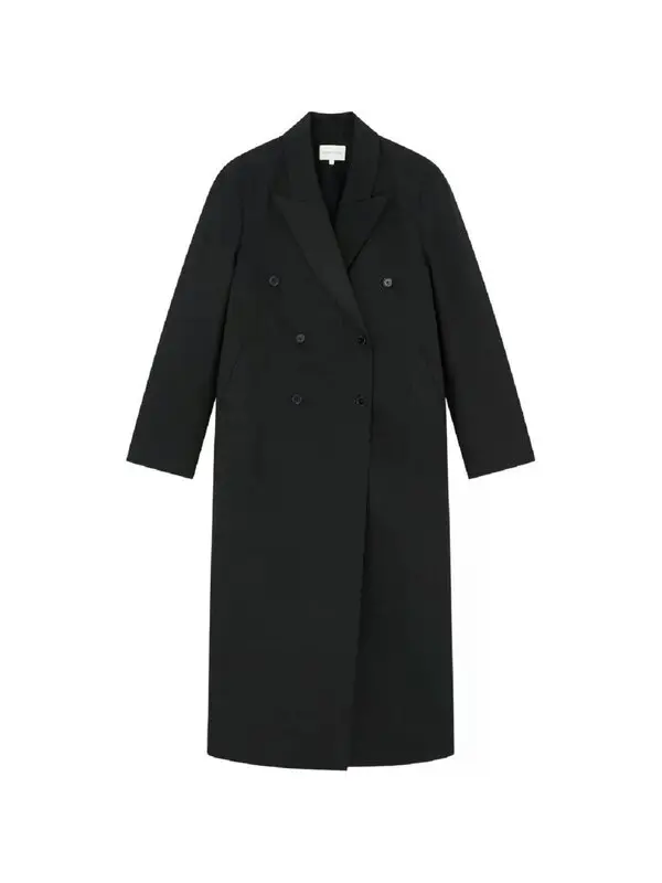 Loulou De Saison Temo Lapel Double-breasted Coat - Black