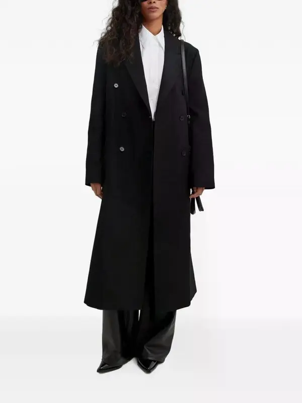 Loulou De Saison Temo Lapel Double-breasted Coat - Black