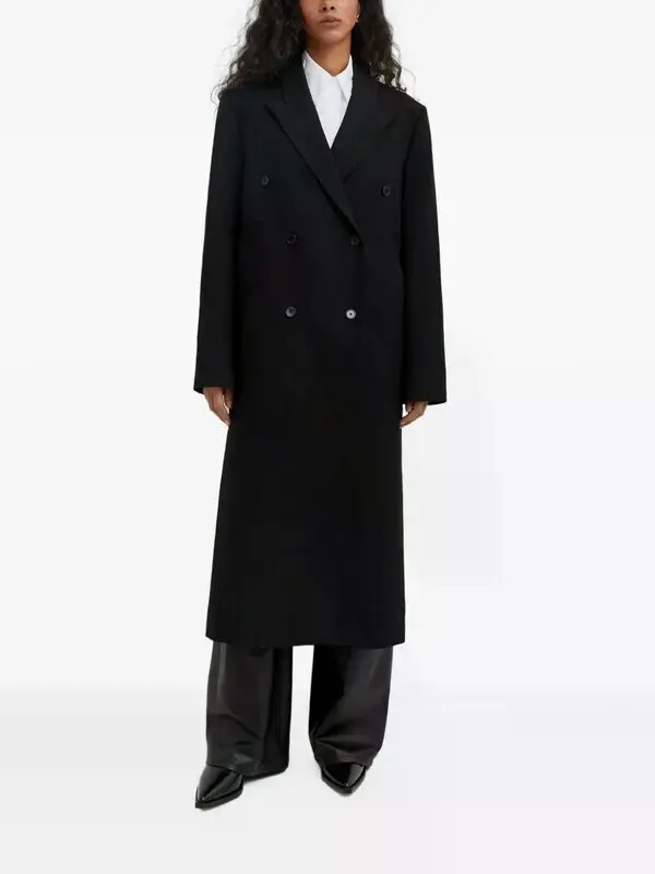 Loulou De Saison Temo Lapel Double-breasted Coat - Black