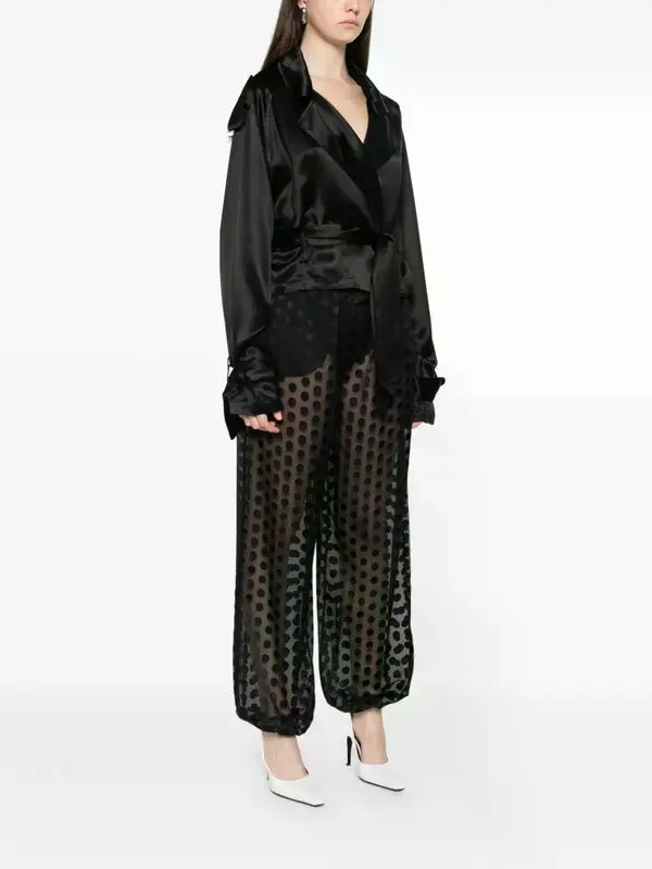 THE FRANKIE SHOP Simona Satin Blouse With Belt