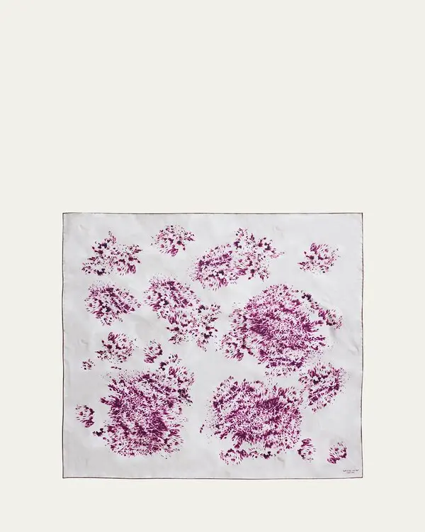 Lafayette 148 New York Spotted Glaze Silk Twill Square Scarf - Violet Ash Multi