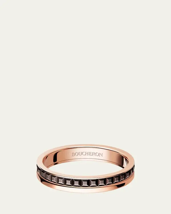 Boucheron Quatre 18k And Pvd Band Ring - Rose Gold