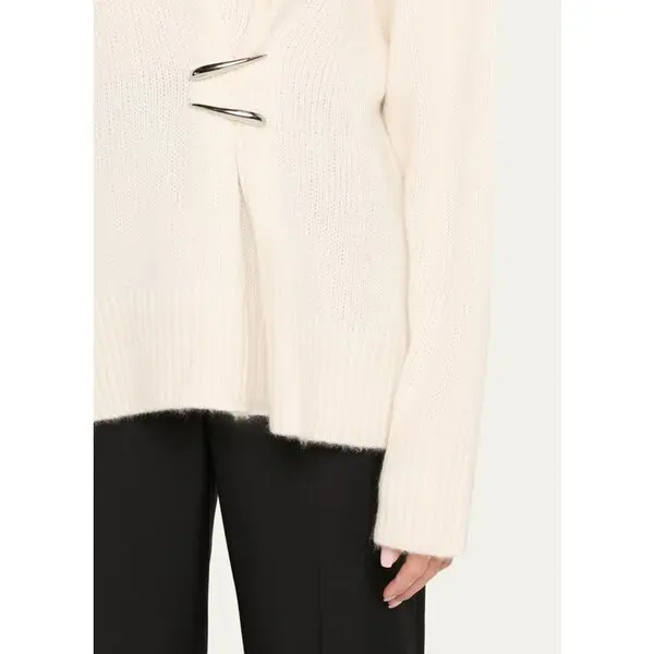 GRACE LING Claw-embellished Cashmere V-neck Sweater