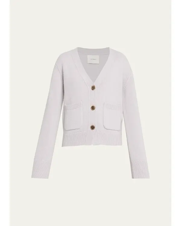 LISA YANG Danni Cashmere V-neck Cardigan - Seashell