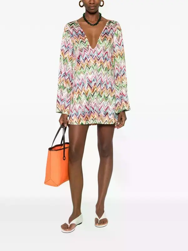 Missoni V-neck Zig-zag Mini Dress