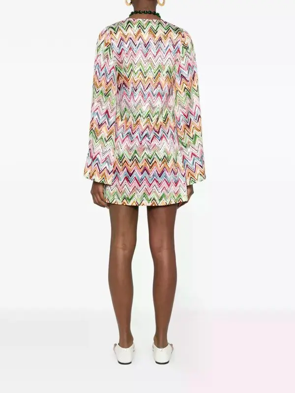 Missoni V-neck Zig-zag Mini Dress