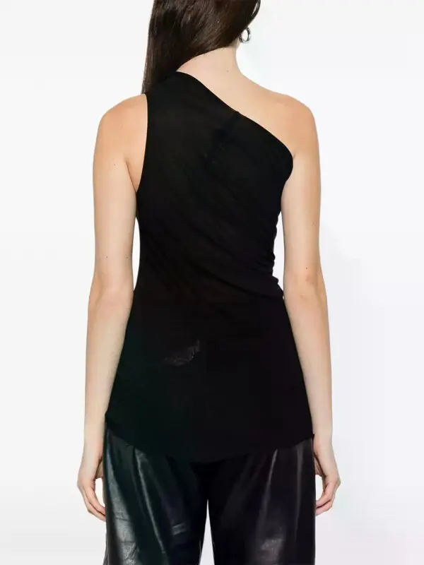 Rick Owens Athena Asymmetric-sleeve Top - Black