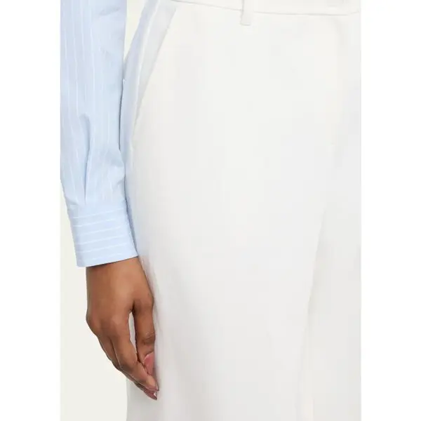 Lafayette 148 New York Charles Wide-leg Twill Pants - Natural