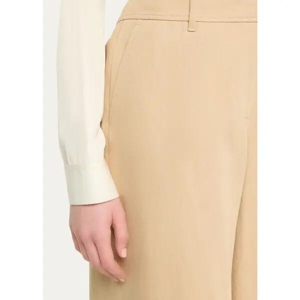 Lafayette 148 New York Charles Wide-leg Twill Pants - Natural
