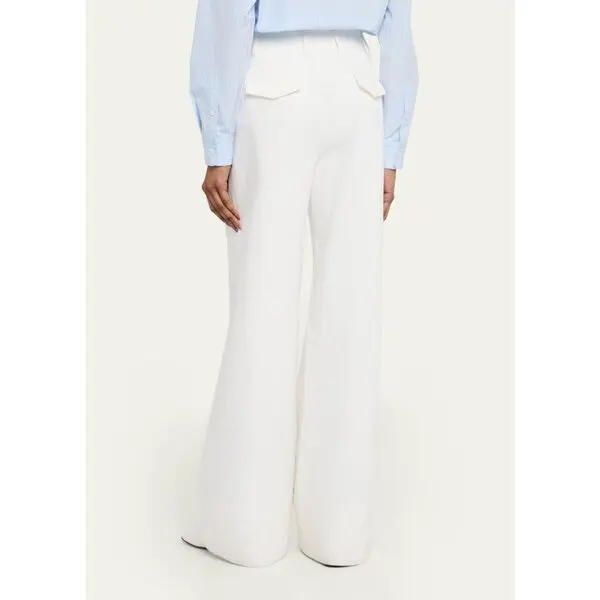 Lafayette 148 New York Charles Wide-leg Twill Pants - Natural