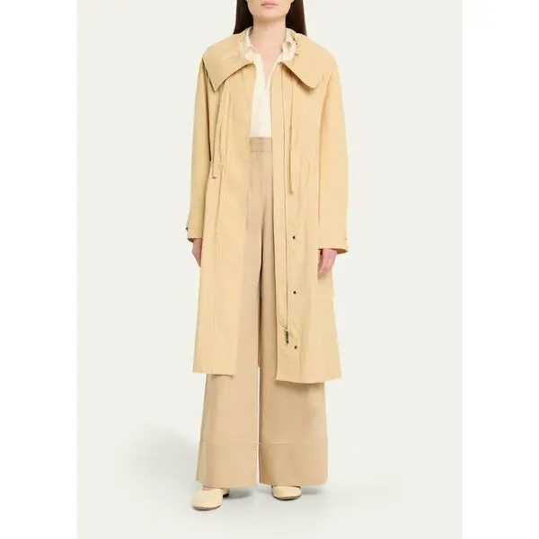 Lafayette 148 New York Charles Wide-leg Twill Pants - Natural