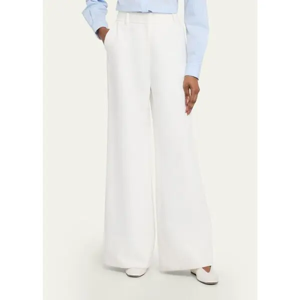 Lafayette 148 New York Charles Wide-leg Twill Pants - Natural