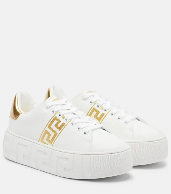Versace Greca Embroidered Sneakers