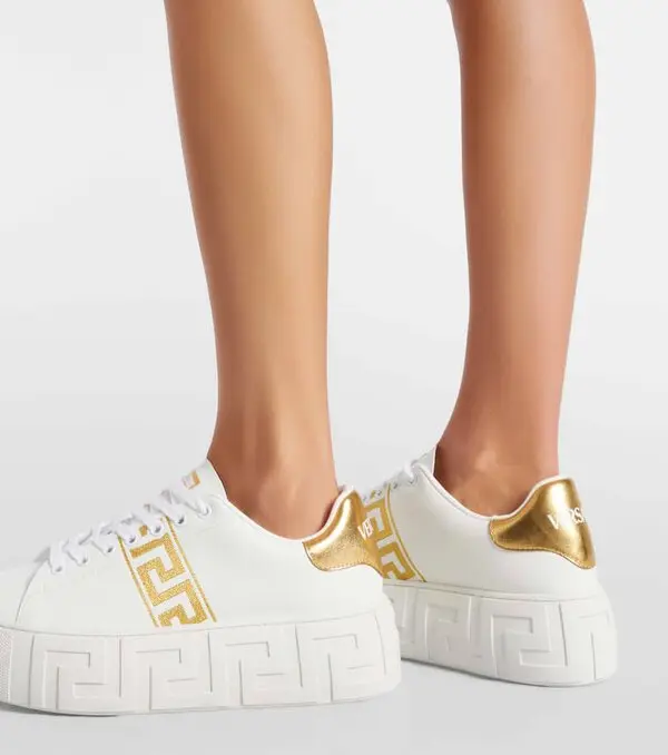 Versace Greca Embroidered Sneakers