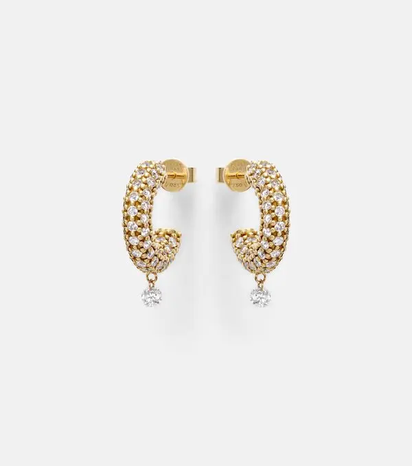 PERSEE Persée Helios 18kt Hoop Earrings With Diamonds - Gold