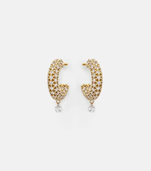PERSEE Persée Helios 18kt Hoop Earrings With Diamonds - Gold