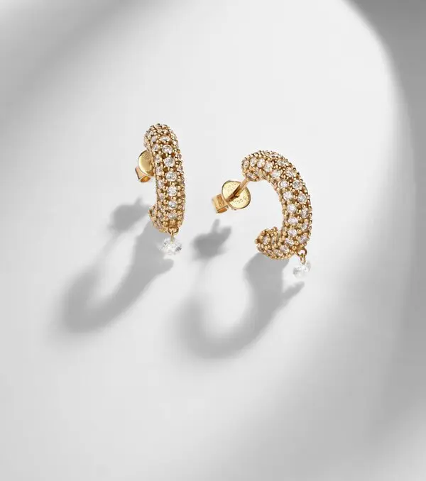 PERSEE Helios 18kt Hoop Earrings With Diamonds
