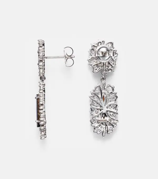 SUZANNE KALAN 18kt White Gold Gemstone Drop Earrings