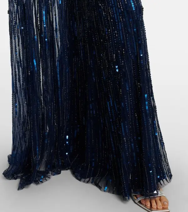 Jenny Packham Luella Fringed Sequined Gown