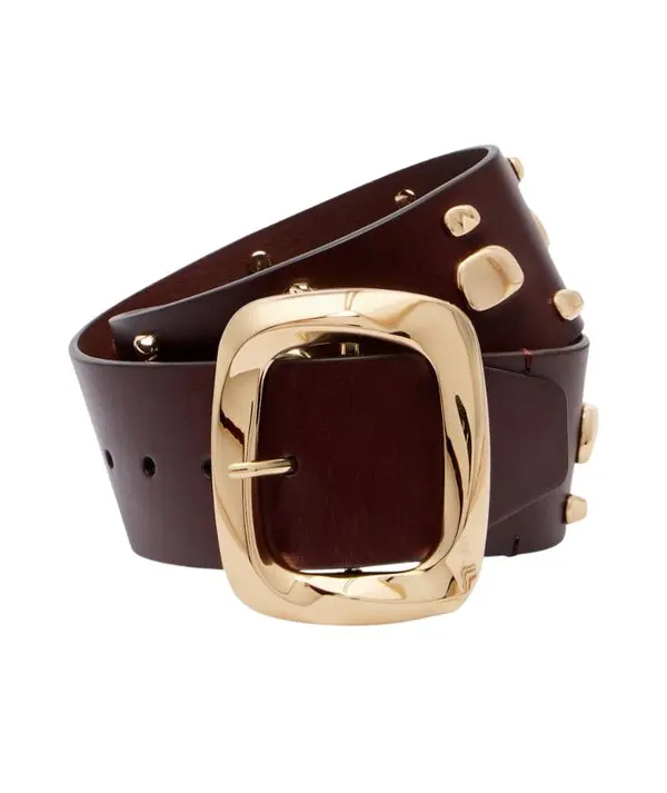 Zimmermann Malley Studded Leather Belt - Brown