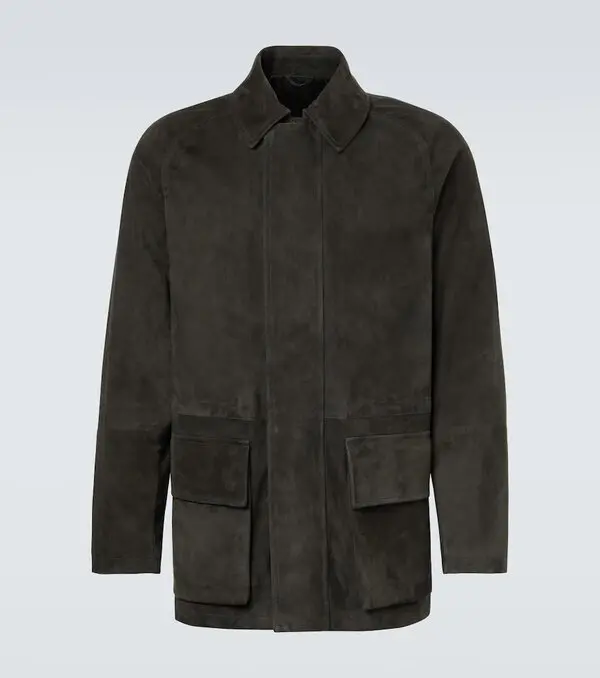 SAMAN AMEL City Suede Jacket - Grey