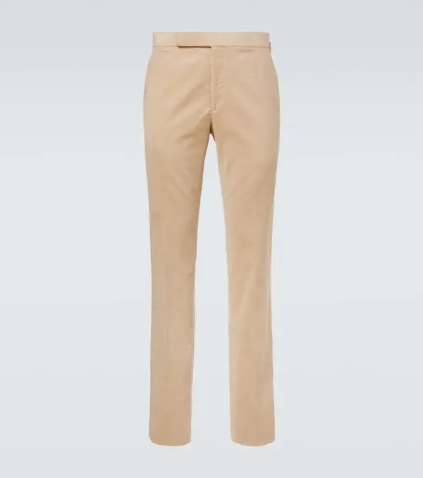Ralph Lauren Purple Label Cotton Corduroy Straight Pants - Beige