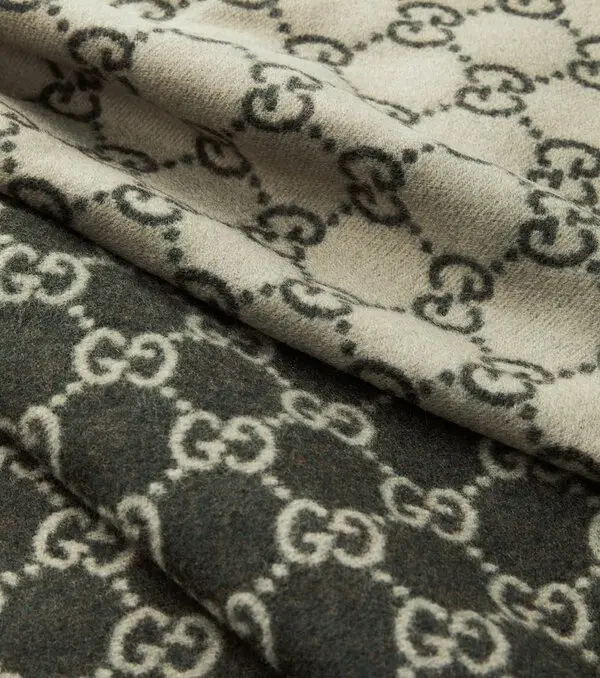 Gucci Gg Reversible Wool And Cashmere Blanket