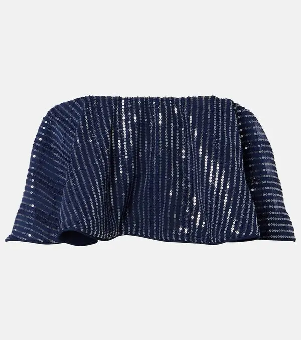 ADRIANA DEGREAS Sequined Cropped Top