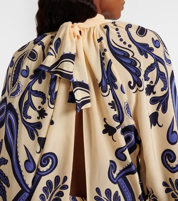 Johanna Ortiz Paisley Silk Blouse - White