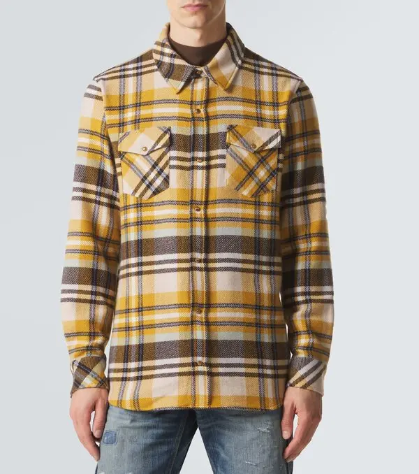 GOD'S TRUE CASHMERE Abundance Cashmere Shirt With Tiger Eye - Yellow