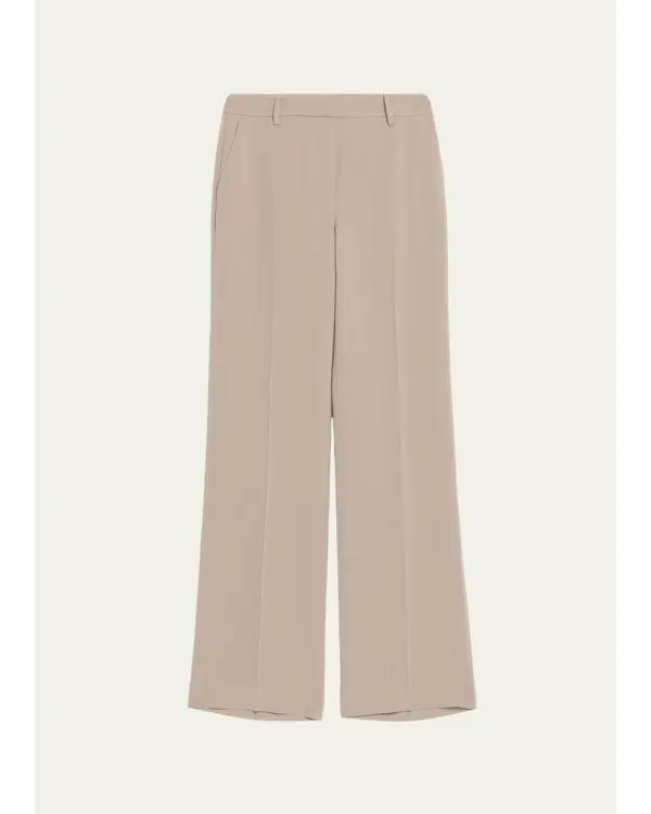 Lafayette 148 New York Gates Straight-leg Crepe Pants - Hickory