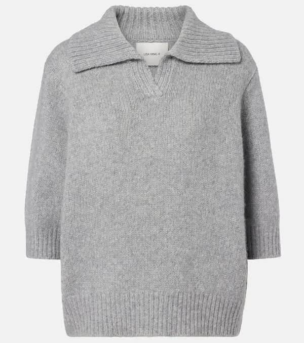 LISA YANG Lailai Cashmere And Silk Polo Sweater - Grey