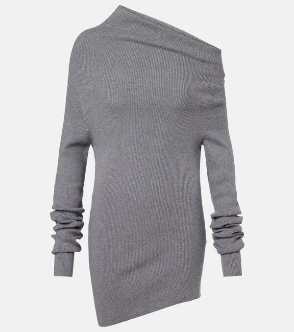 LISA YANG Aige Cotton And Cashmere Minidress - Grey