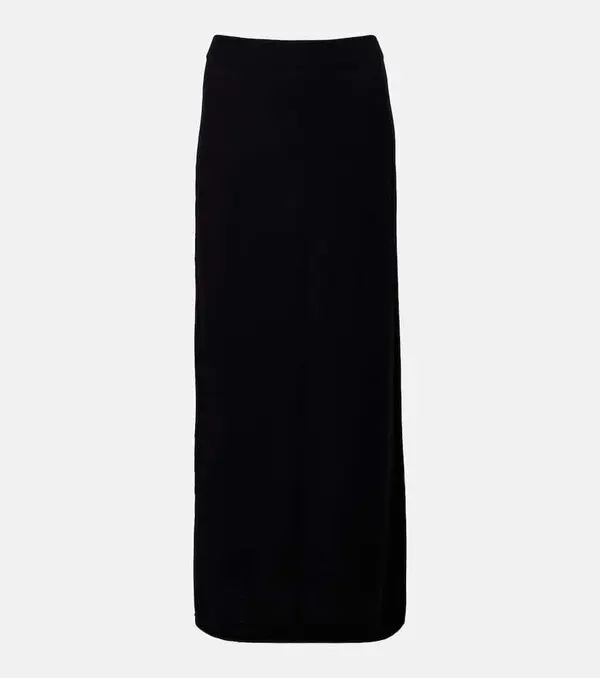 LISA YANG Charlotta Cotton And Cashmere Maxi Skirt - Black