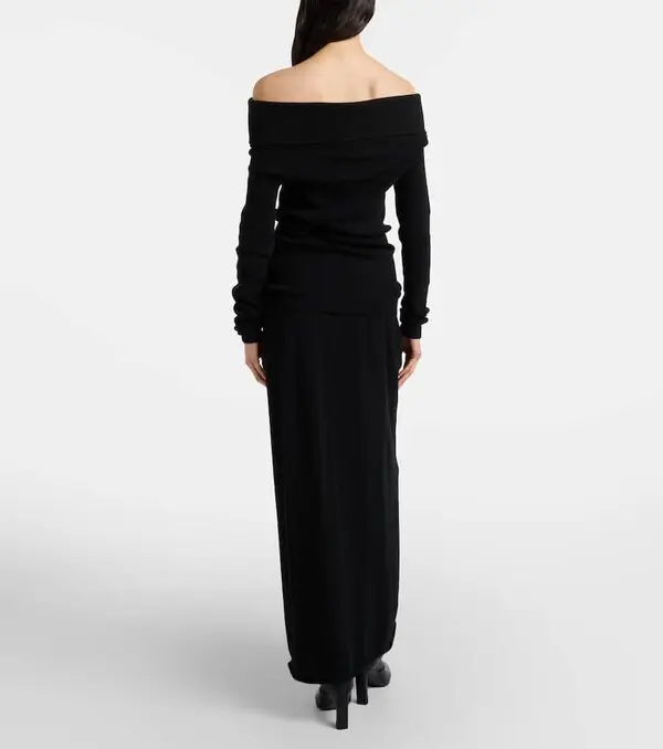 LISA YANG Charlotta Cotton And Cashmere Maxi Skirt - Black