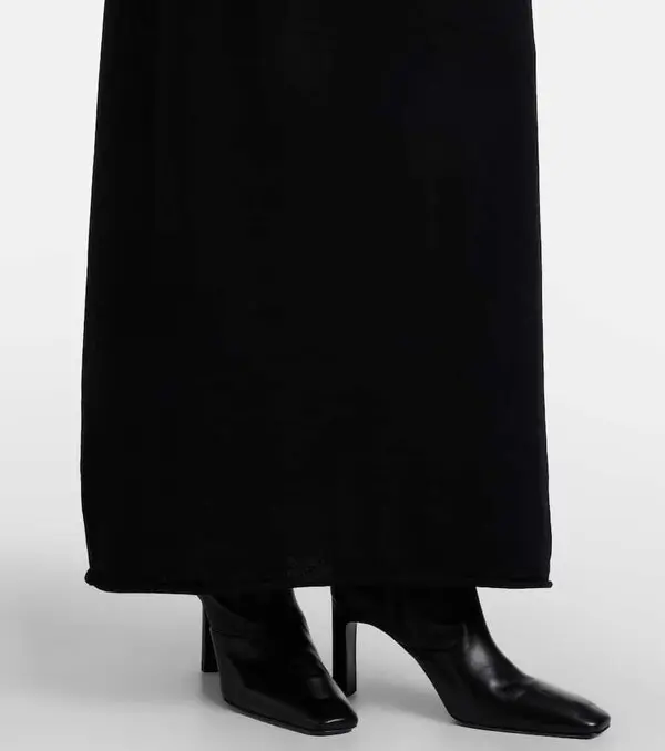 LISA YANG Charlotta Cotton And Cashmere Maxi Skirt - Black