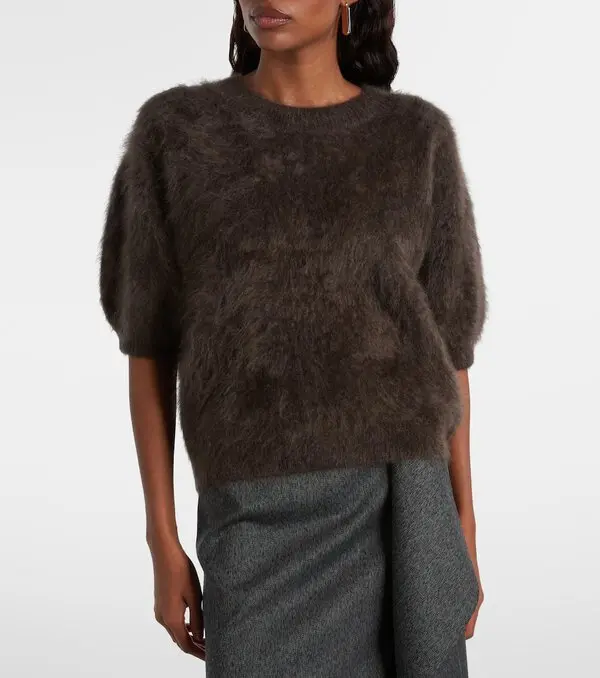 LISA YANG Juniper Cashmere Sweater In Sand Brushed - Brown
