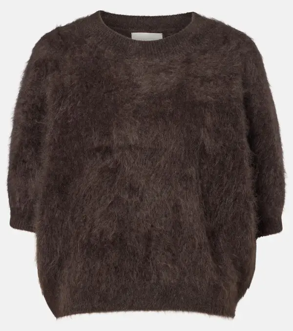 LISA YANG Juniper Cashmere Sweater In Sand Brushed - Brown