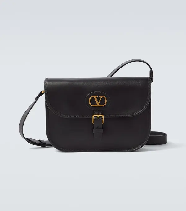 Valentino Garavani Vlogo Leather Crossbody Bag - Black