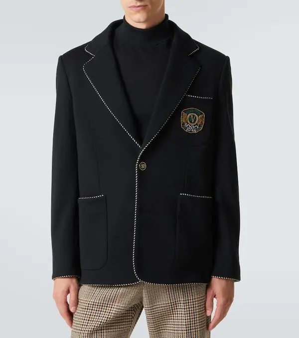 Valentino Garavani Virgin Wool Embroidered Blazer
