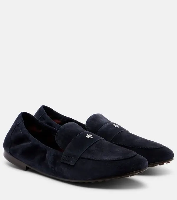 Tory Burch Logo Suede Loafers