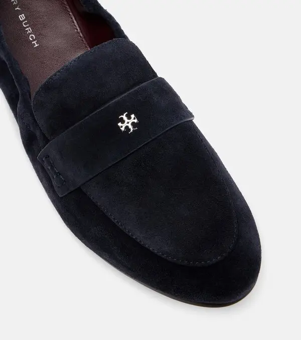 Tory Burch Logo Suede Loafers