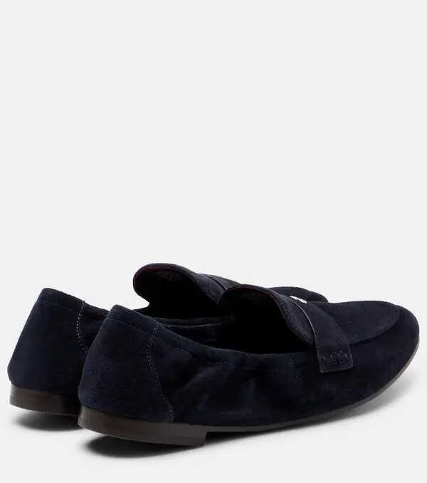 Tory Burch Logo Suede Loafers - Blue