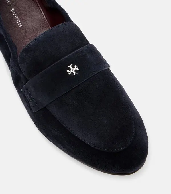 Tory Burch Logo Suede Loafers - Blue